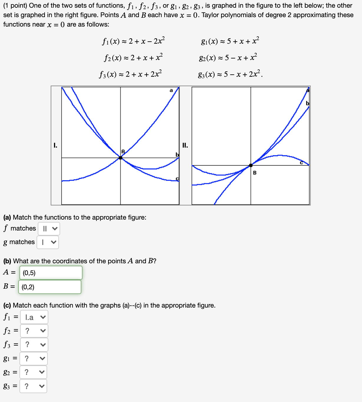 Solved ( 1 ﻿point) ﻿One of the two sets of functions, | Chegg.com