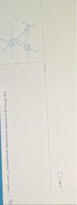 Solved Lines L1 and L2 are parallel lines. Determine the | Chegg.com