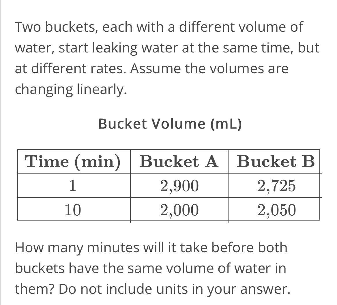 Solved Two buckets, each with a different volume of water, | Chegg.com
