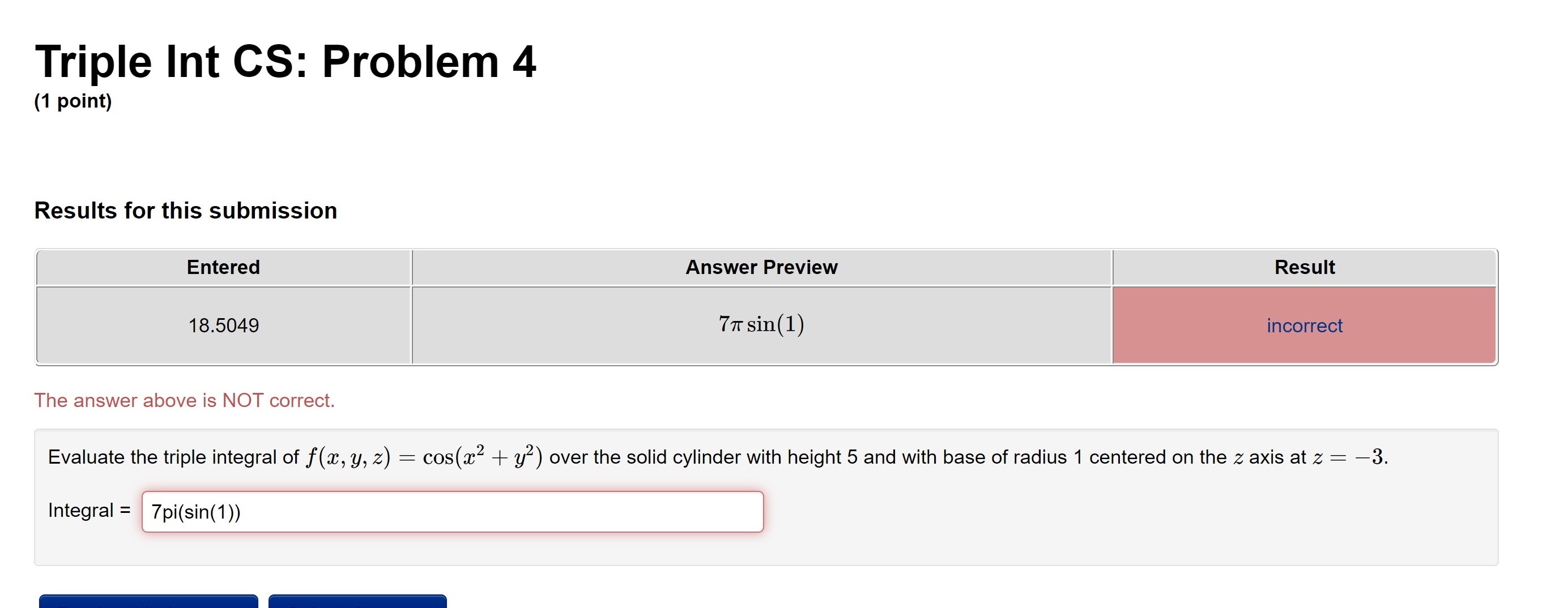 Solved I tried this with the limits of: (-3 | Chegg.com