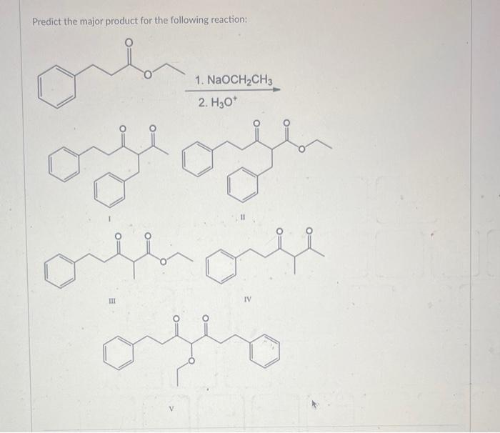 Solved Predict the product for the following reaction: | Chegg.com