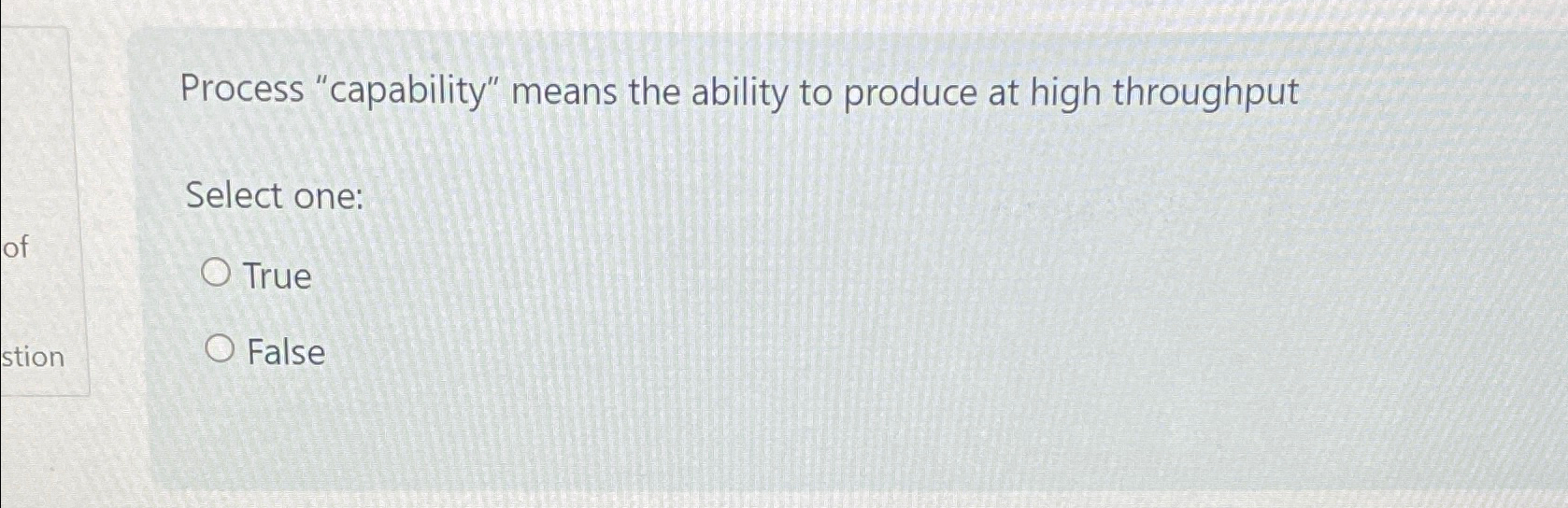 Solved Process "capability" means the ability to produce at | Chegg.com