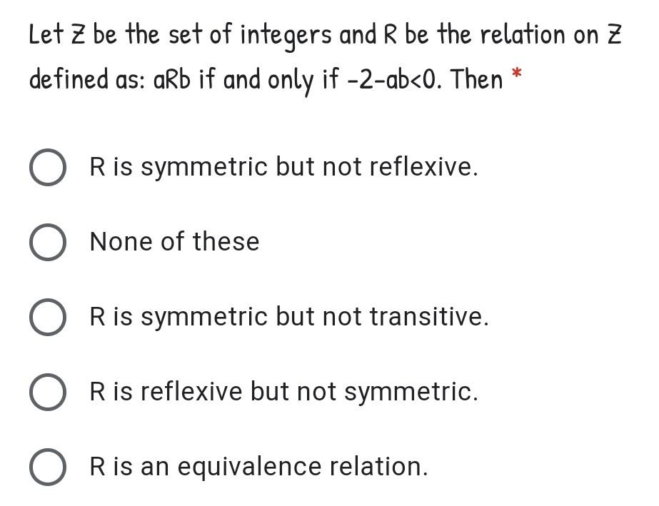 Solved Let Z be the set of integers and R be the relation on | Chegg.com