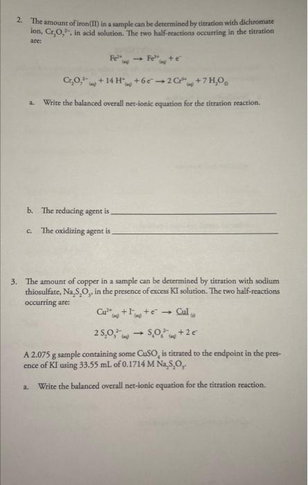 Solved QUESTIONS 1. Write balanced net-ionic equations for | Chegg.com