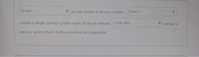 Solved do not contain a nervous system. contain a simple | Chegg.com