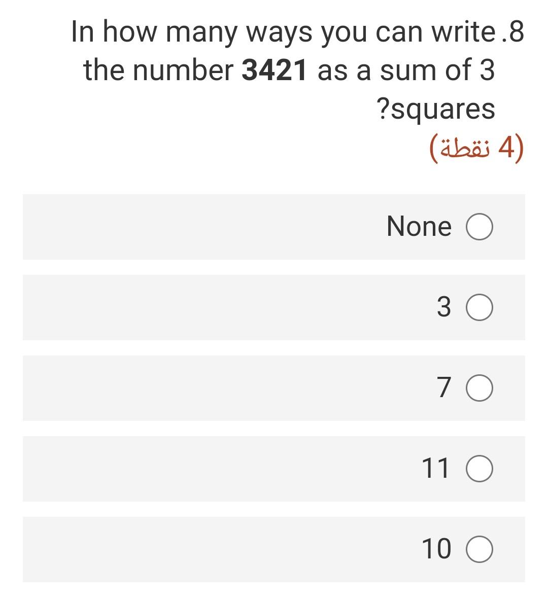 Solved In how many ways you can write.8 the number 3421 as a | Chegg.com