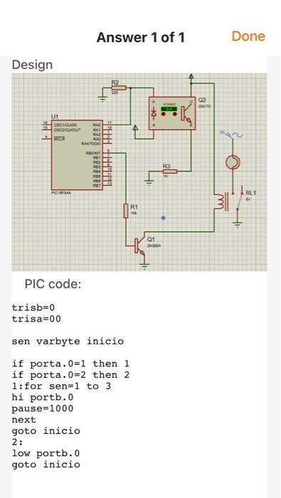 Solved Answer 1 of 1 Done Design R2 3B BE U1 OSCIUGH OSCUROU | Chegg.com