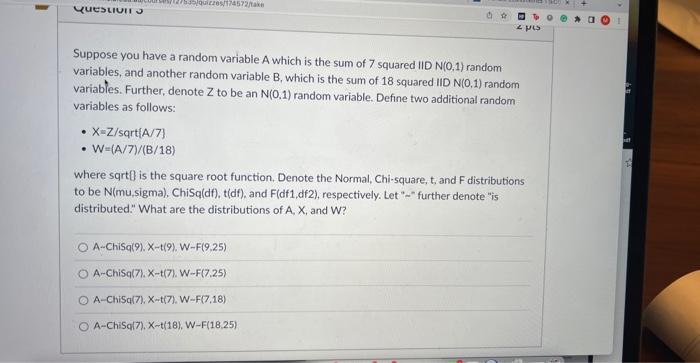 Solved Suppose you have a random variable A which is the sum | Chegg.com