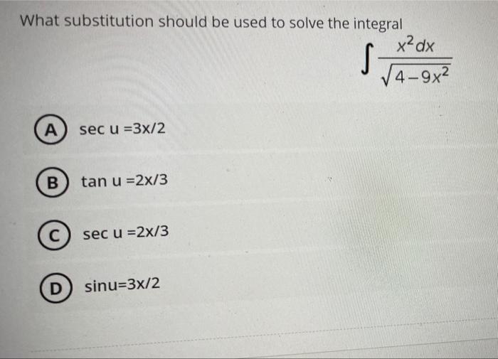 Solved What substitution should be used to solve the | Chegg.com
