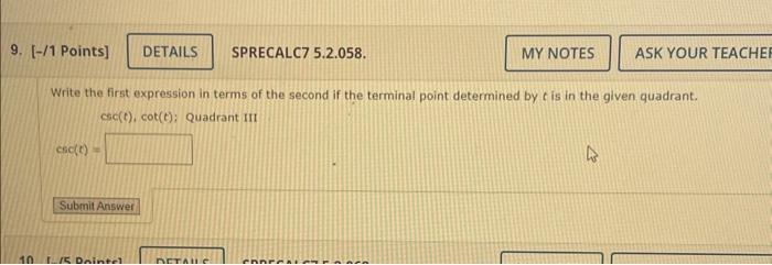 Solved Write the first expression in terms of the second if | Chegg.com