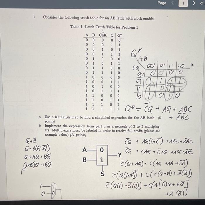 Solved Consider the following truth table for an AB latch | Chegg.com Solved Consider the following truth table for an AB latch | Chegg.com