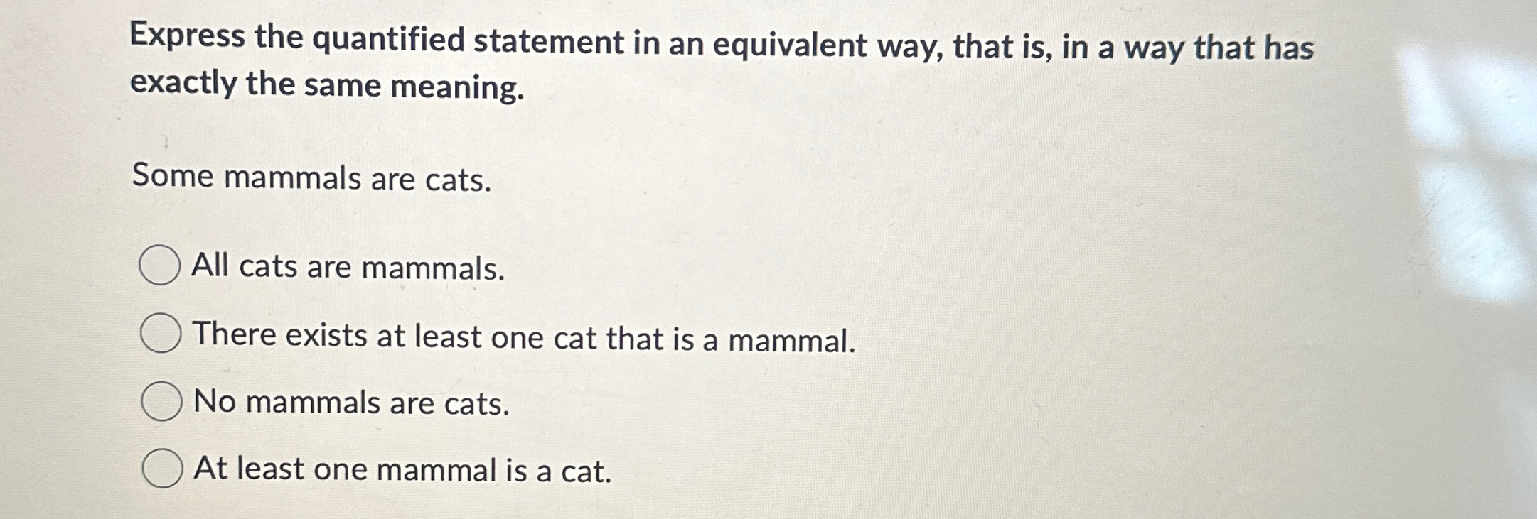 Solved Express the quantified statement in an equivalent | Chegg.com