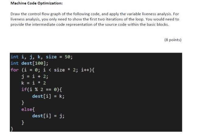 Solved Machine Code Optimization: Draw the control flow | Chegg.com