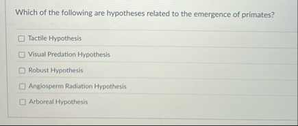 Solved Which of the following are hypotheses related to the | Chegg.com