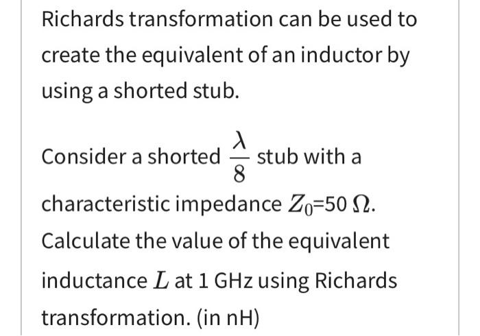 Solved Richards transformation can be used to create the | Chegg.com