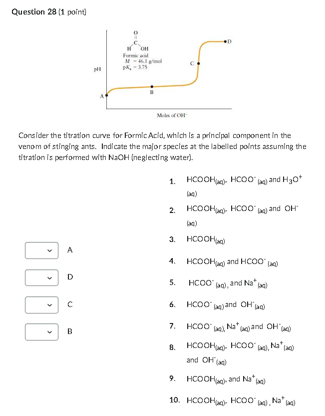 Solved Consider the titration curve for Formic Acid, which | Chegg.com