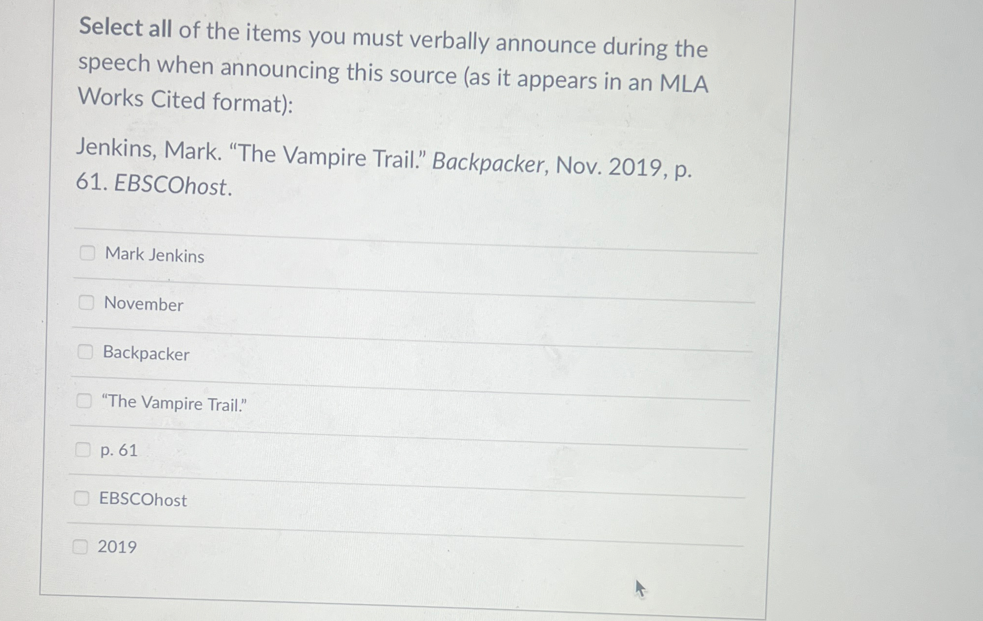Solved Select all of the items you must verbally announce | Chegg.com
