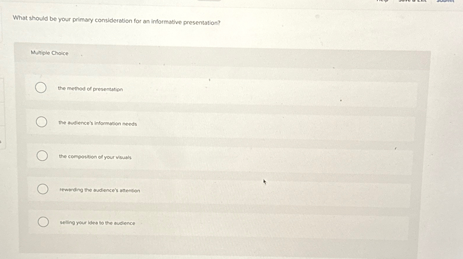 Solved What should be your primary consideration for an | Chegg.com