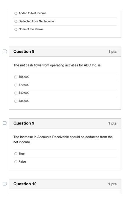 Solved ABC Inc. reports a net income of $165,000. Included | Chegg.com