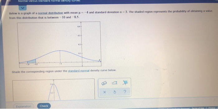 Solved Normal versus Standard normal density Below is a | Chegg.com