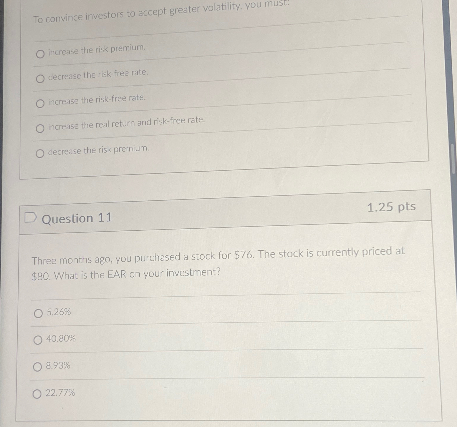 Solved To convince investors to accept greater volatility, | Chegg.com