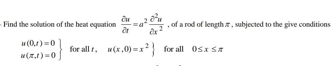 Solved Find the solution of the heat equation | Chegg.com
