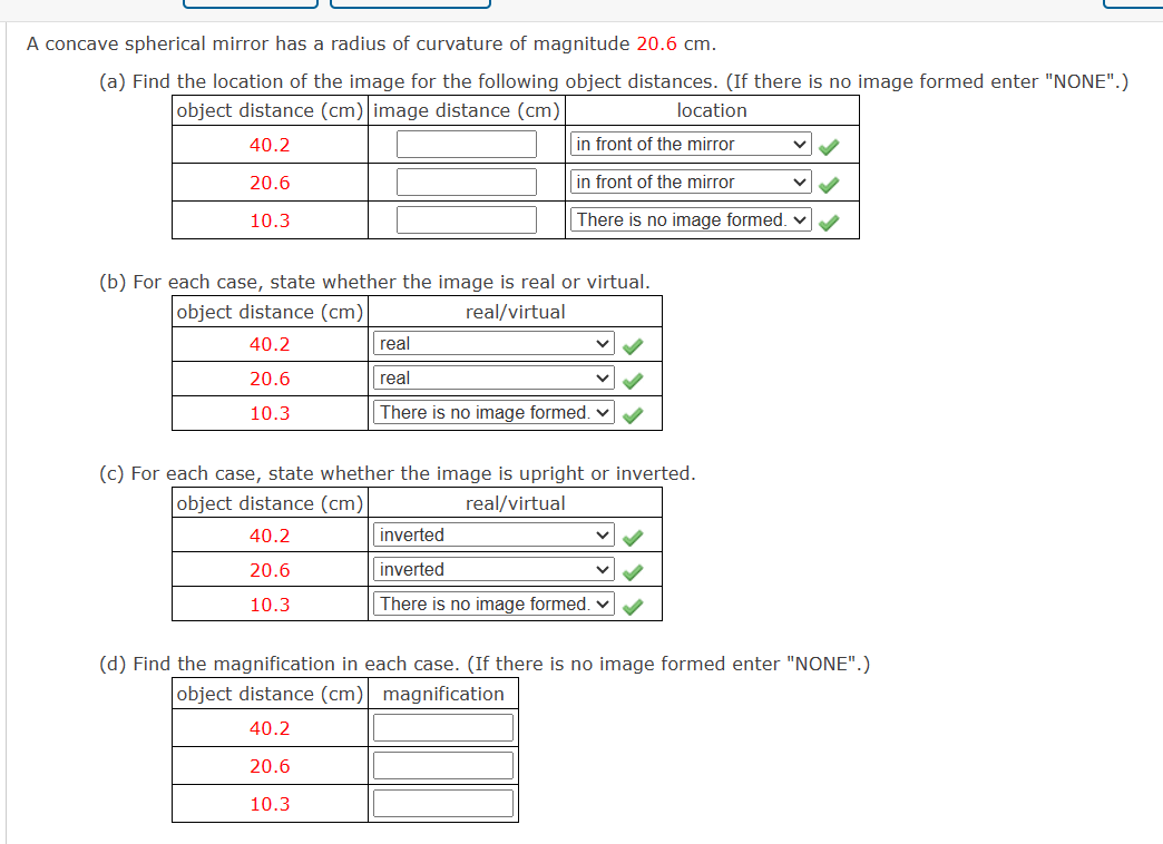 Solved A concave spherical mirror has a radius of curvature | Chegg.com