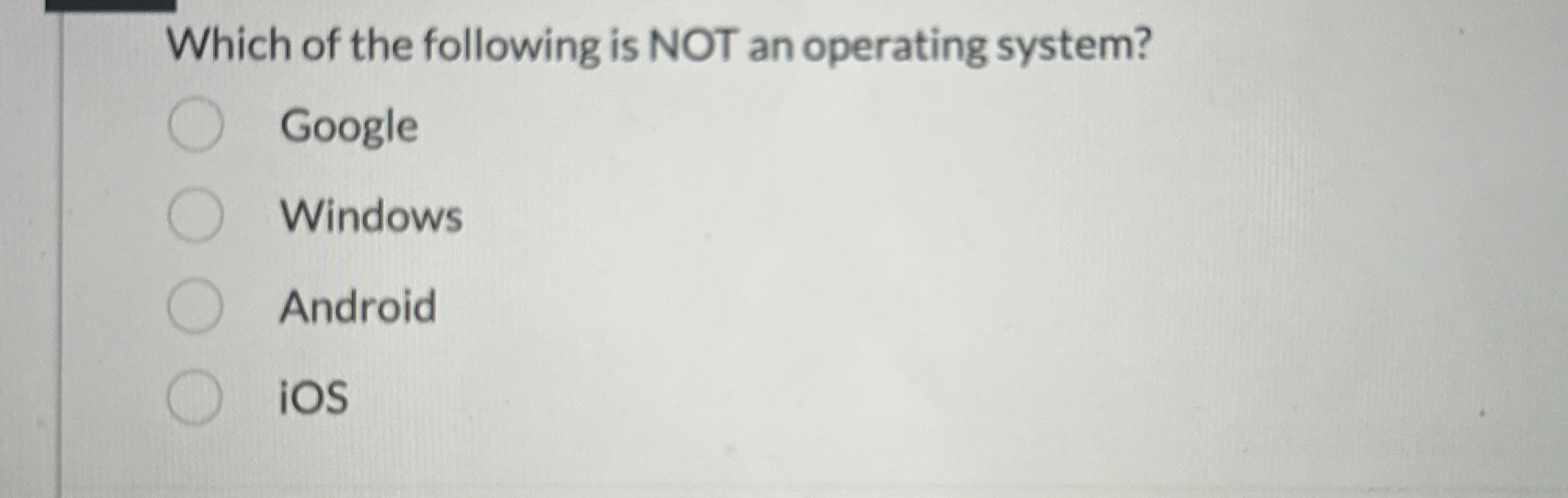 Solved Which of the following is NOT an operating | Chegg.com