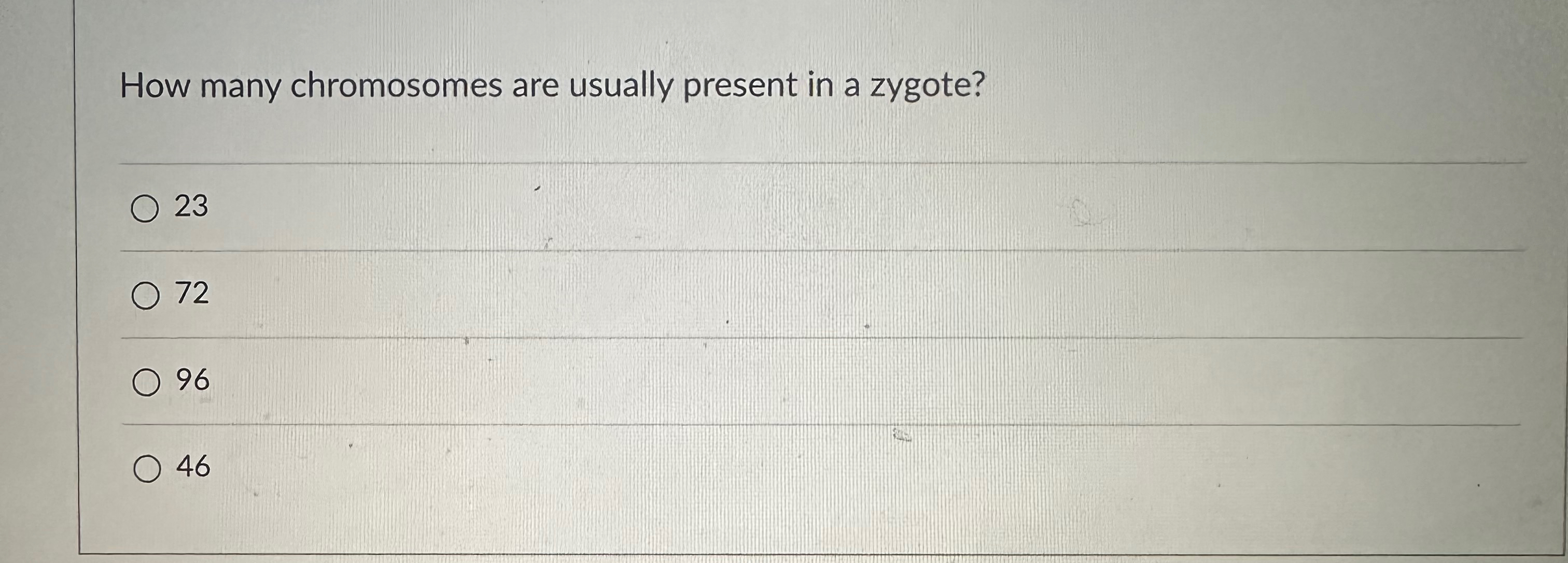 Solved How many chromosomes are usually present in a | Chegg.com