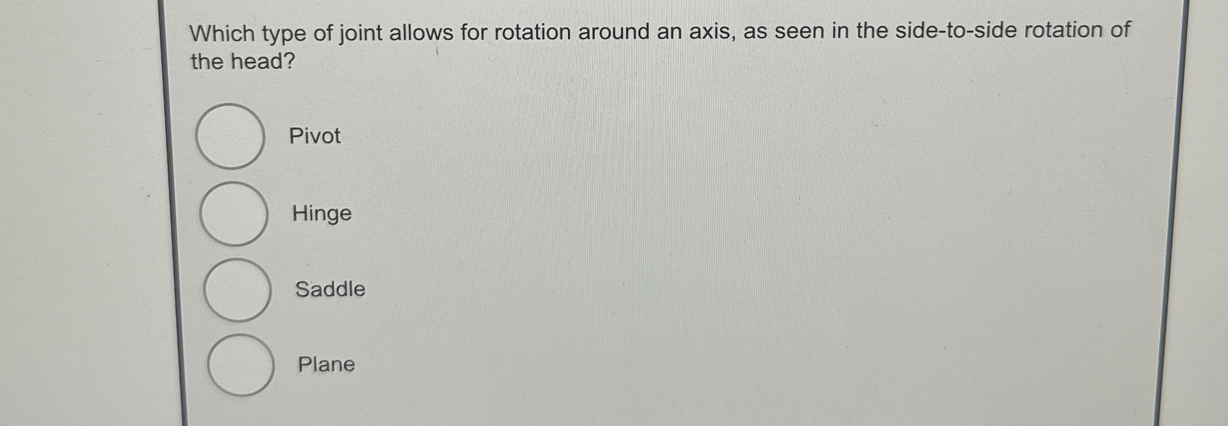 Solved Which type of joint allows for rotation around an | Chegg.com