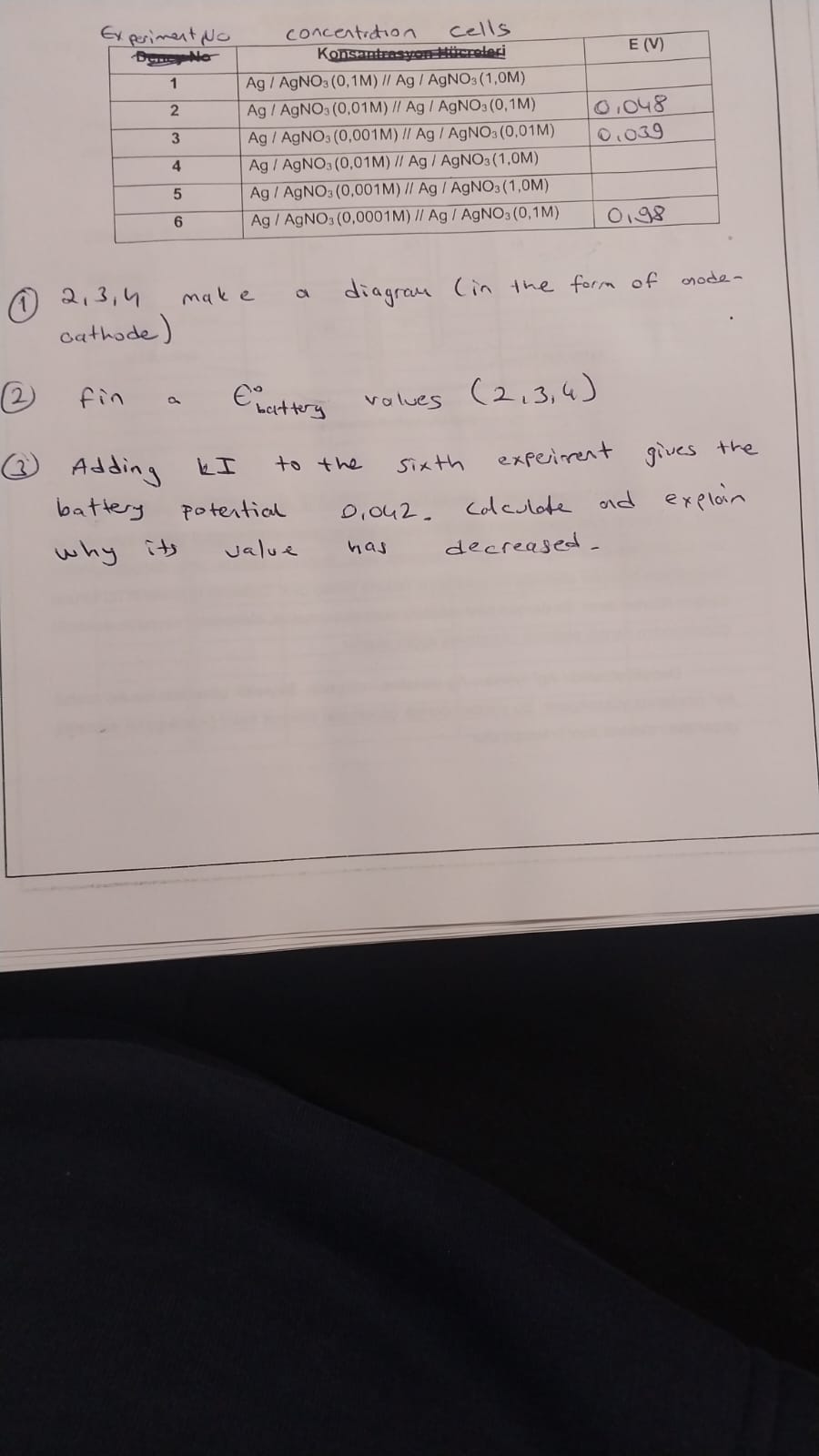 Solved (1) 2,3,4 ﻿make a diagram (in the form of anode | Chegg.com