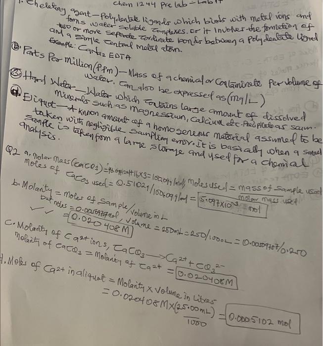 Solved Experiment 17 Name Labay Room Pre-Laboratory | Chegg.com