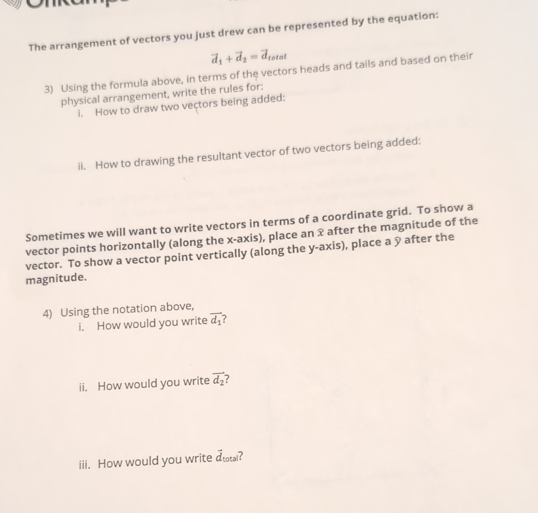 Solved The arrangement of vectors you just drew can be | Chegg.com