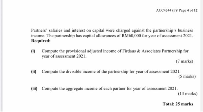 Solved Partners' salaries and interest on capital were | Chegg.com