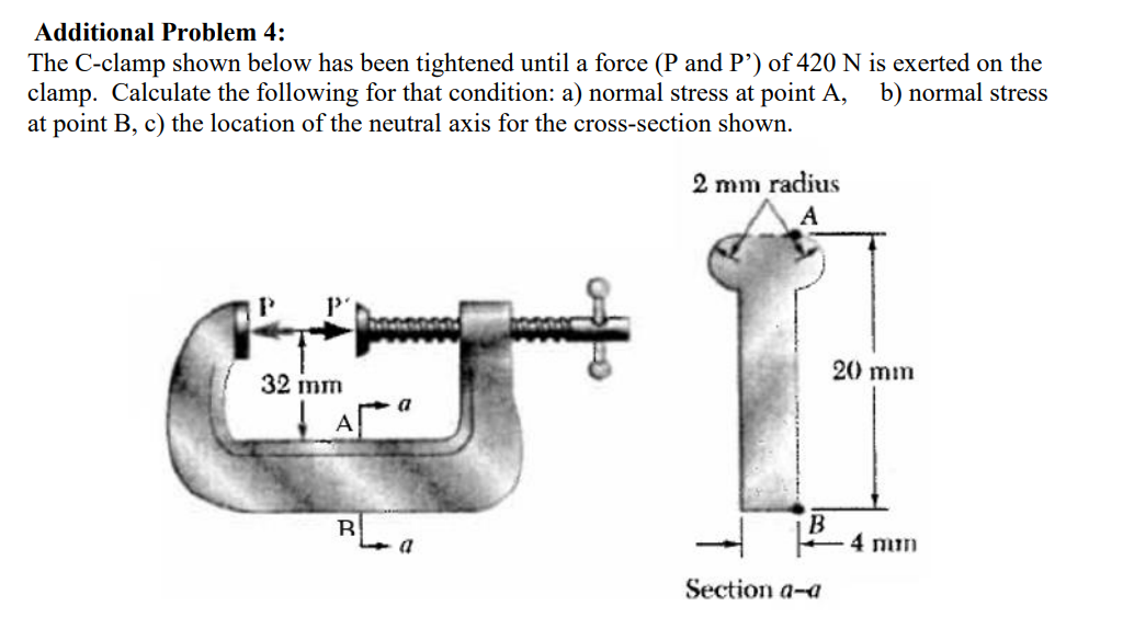 Solved Additional Problem 4:The C-clamp shown below has been | Chegg.com