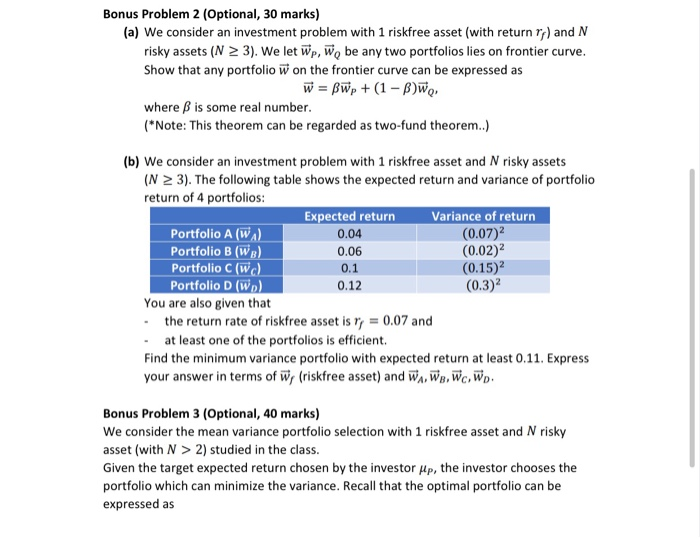 Bonus Problem 2 (Optional, 30 marks) (a) We consider | Chegg.com