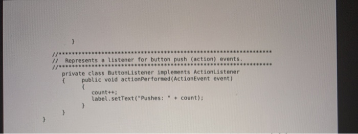 Solved 1. (5 points) Execute the following PushCounter class | Chegg.com
