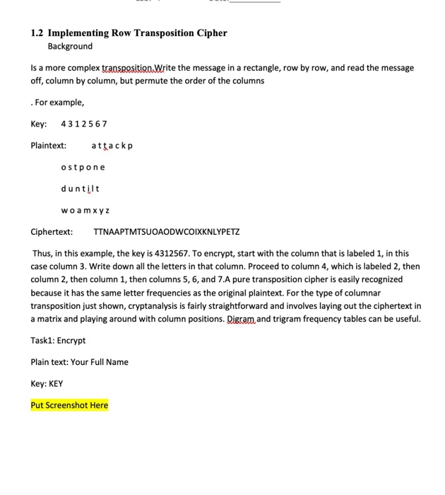Solved Lab 4: Classical Encryption Techniques 1.1 | Chegg.com