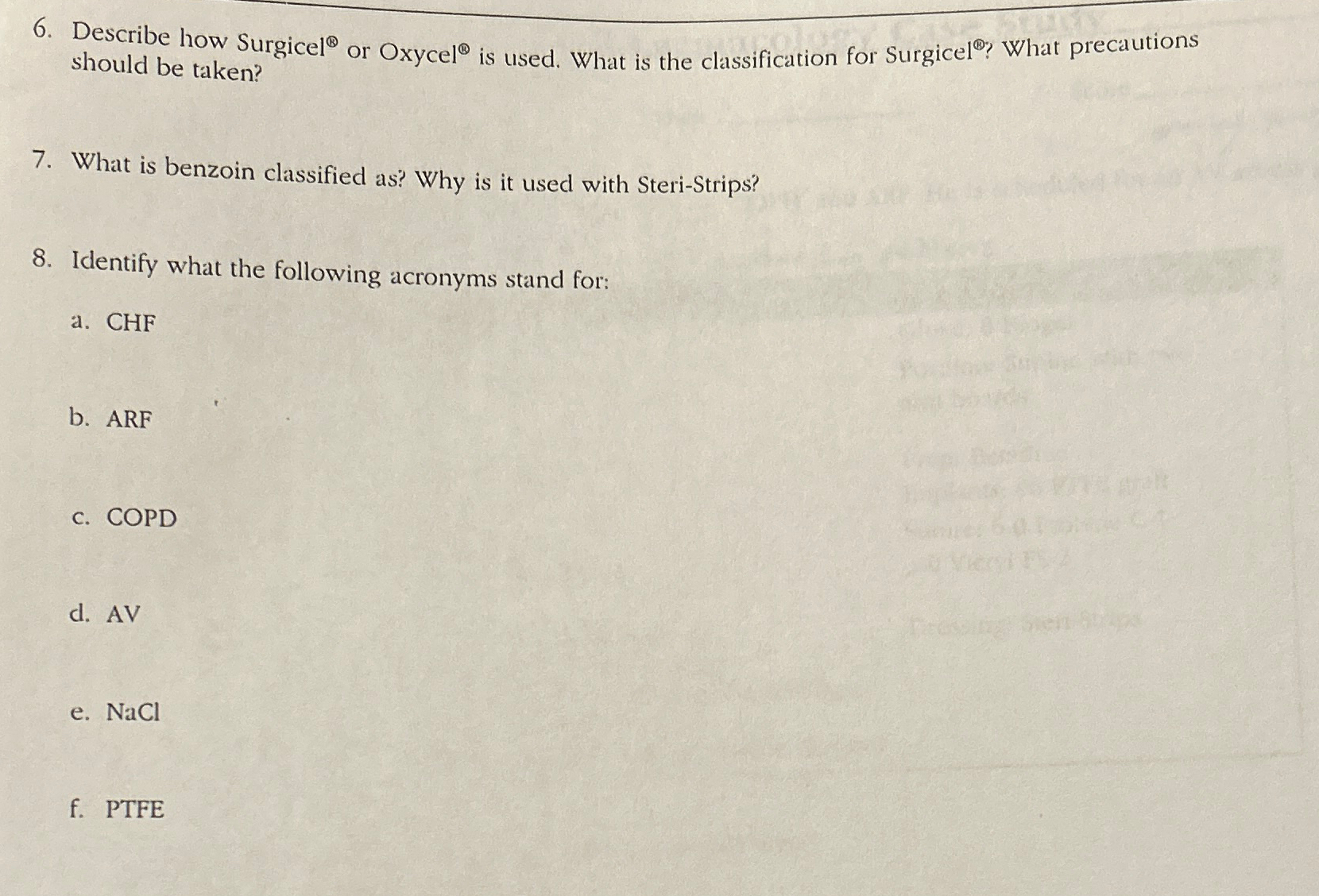 Solved Describe how Surgicel ?® ﻿or Oxycel ?® ﻿is used. What | Chegg.com
