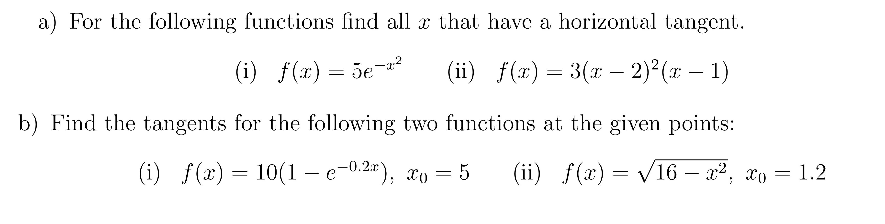Solved a) ﻿For the following functions find all x ﻿that have | Chegg.com