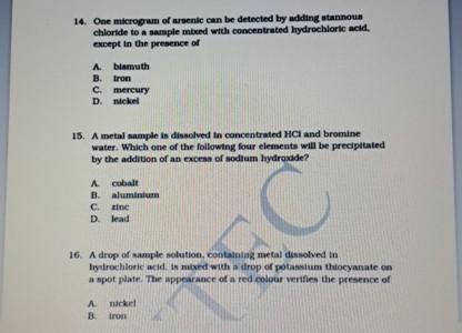 Solved One microgram of arsenic can be detected by adding | Chegg.com