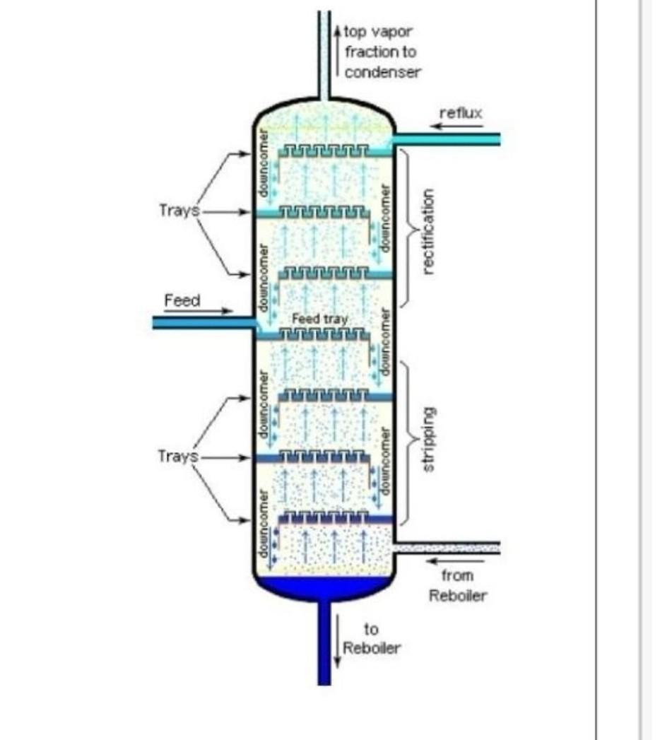 Solved Atop vapor fraction to condenser reflux MIT downoomer | Chegg.com