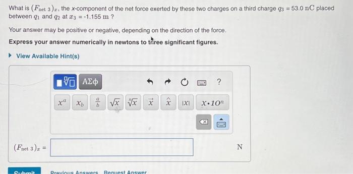 Solved What is (Fnet 3)x, the x-component of the net force | Chegg.com