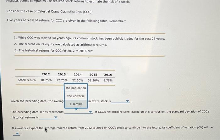 Solved 3. Measuring standalone risk using realized | Chegg.com