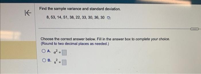 Find the sample variance and standard deviation. | Chegg.com
