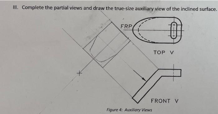 Solved II. Complete the partial views and draw the true-size | Chegg.com