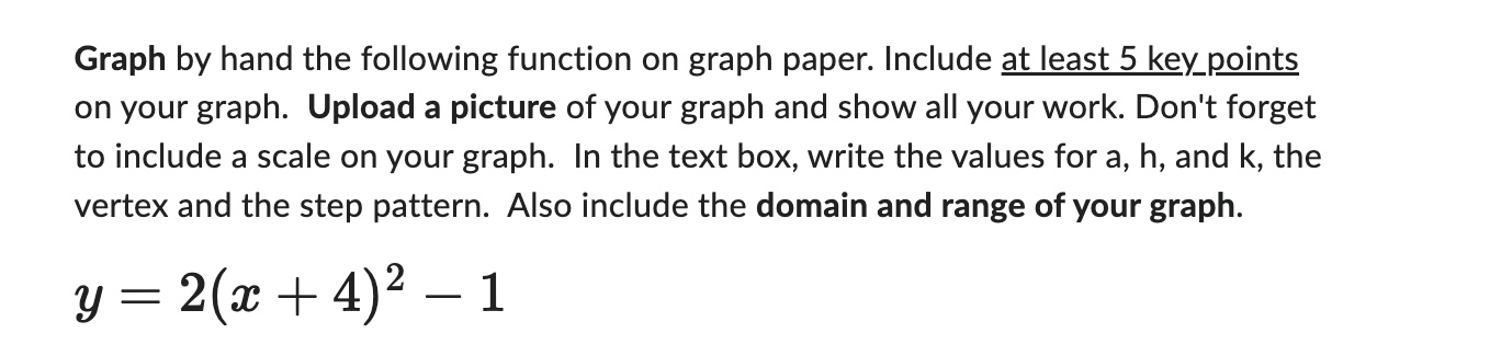 Solved Graph by hand the following function on graph paper. | Chegg.com