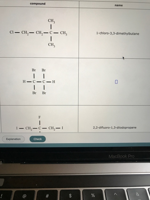 Solved compound name CH, Cl- CH,- CH,-c– CH, | Chegg.com