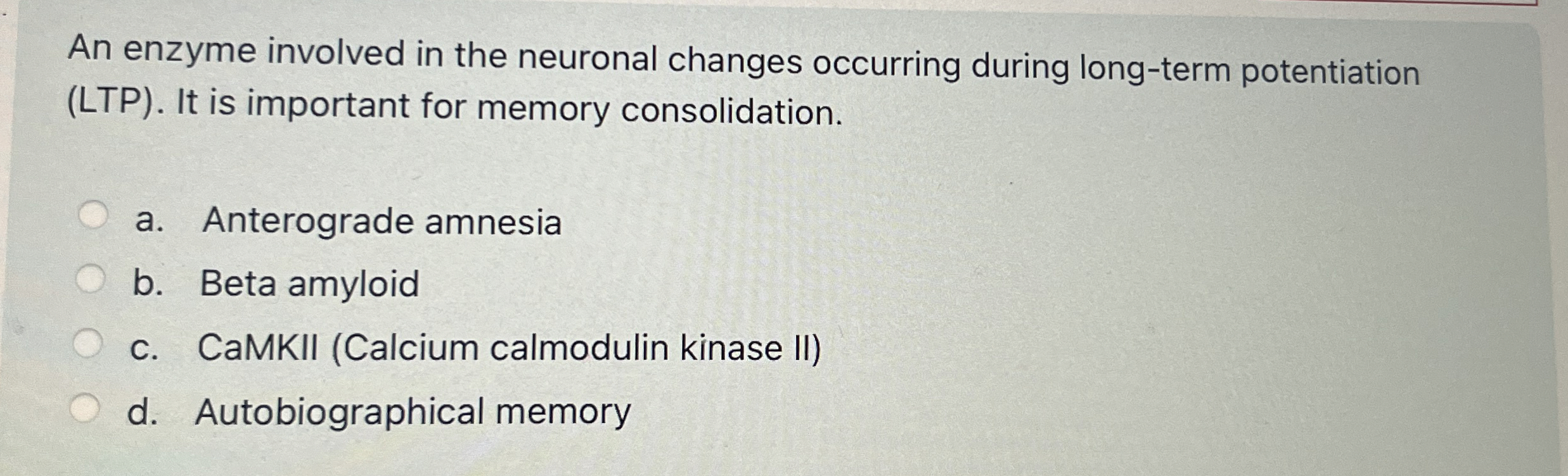 Solved An enzyme involved in the neuronal changes occurring | Chegg.com
