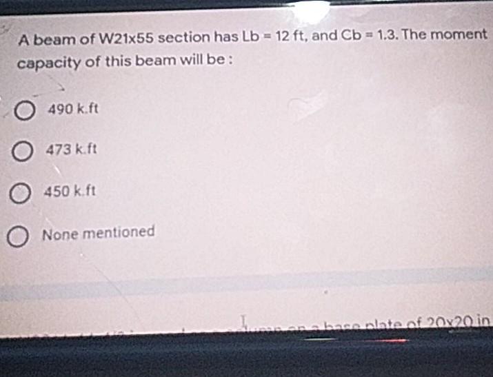 Solved A beam of W21x55 section has Lb = 12 ft, and Cb = | Chegg.com